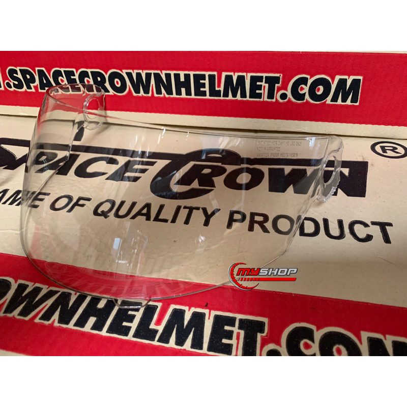 แผ่นชิลหน้าหมวก กระจกหมวกกันน็อค Space Crown รุ่น FIGHTER สีดำ สีใส ...
