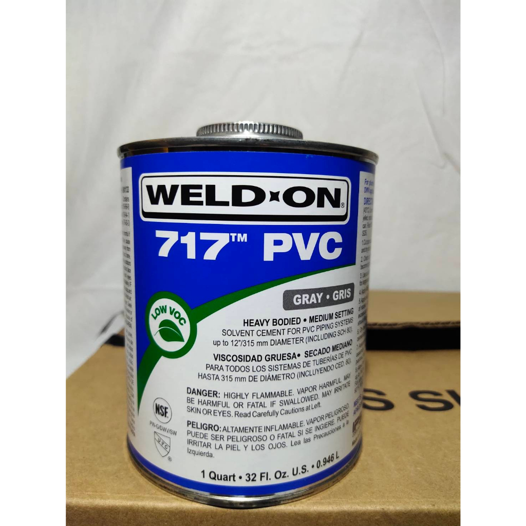 กาวทาท่อ WELD ON 717 PVC, UPVC GREY ขนาด 0.946 L. | Shopee Thailand