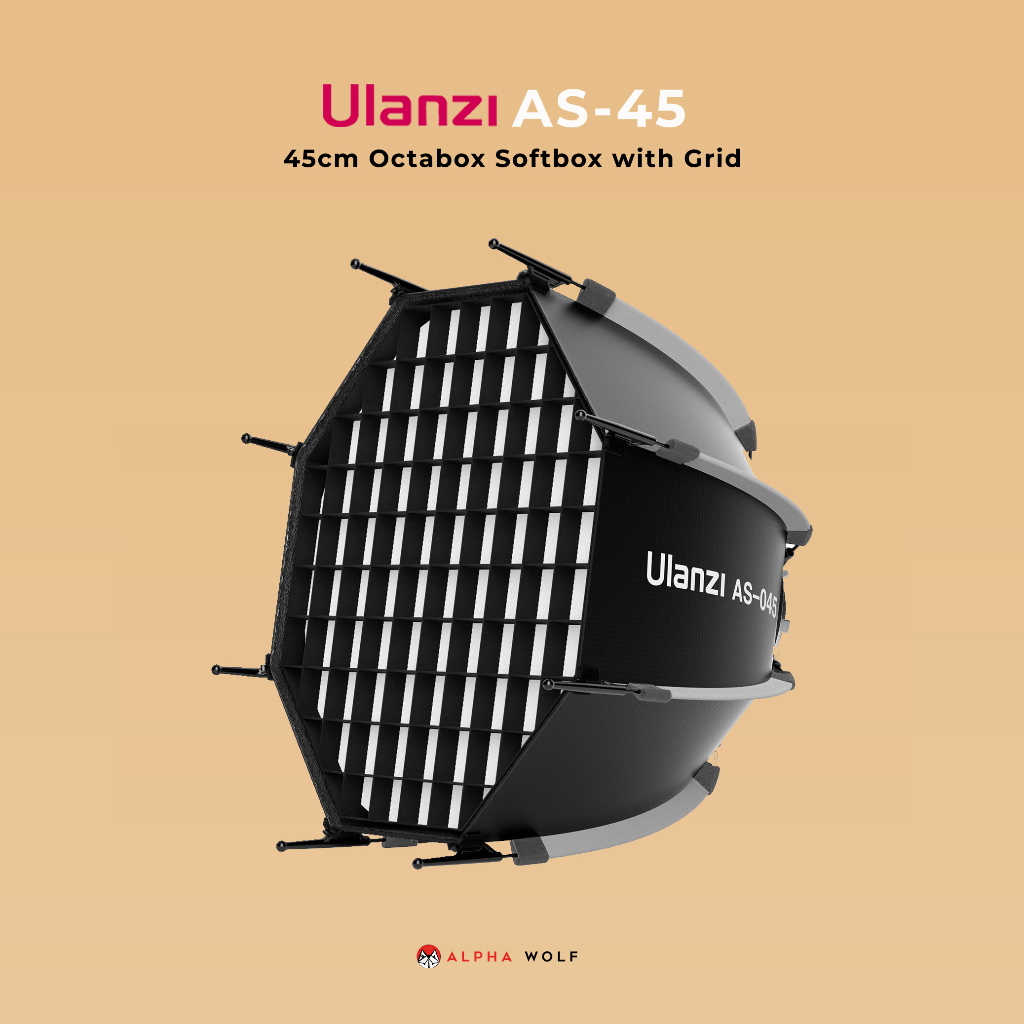 Ulanzi AS-045 Quick Release Octabox Softbox with Grid ซอฟบ็อกซ์ทรงแปดเหลี่ยม ขนาด 45cm ขนาดพกพา ...