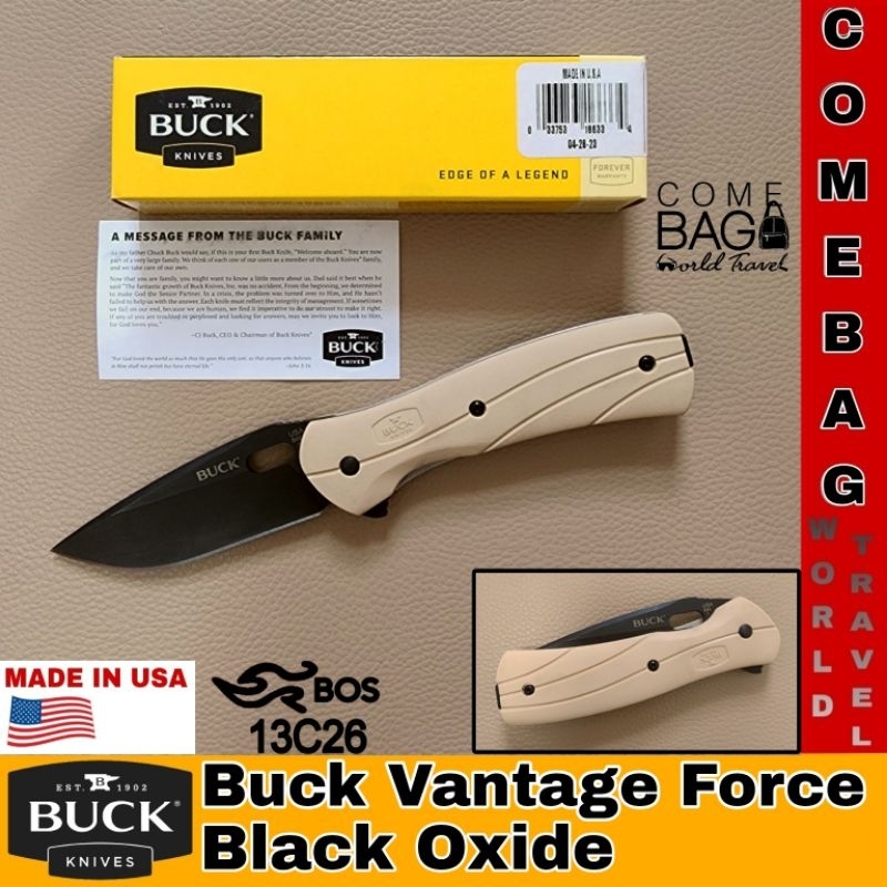 BUCK KNIVES รุ่น VANTAGE FORCE ใบมีดเหล็ก 13C26 ลมดำ ด้ามจับไนลอนสีน้า ...