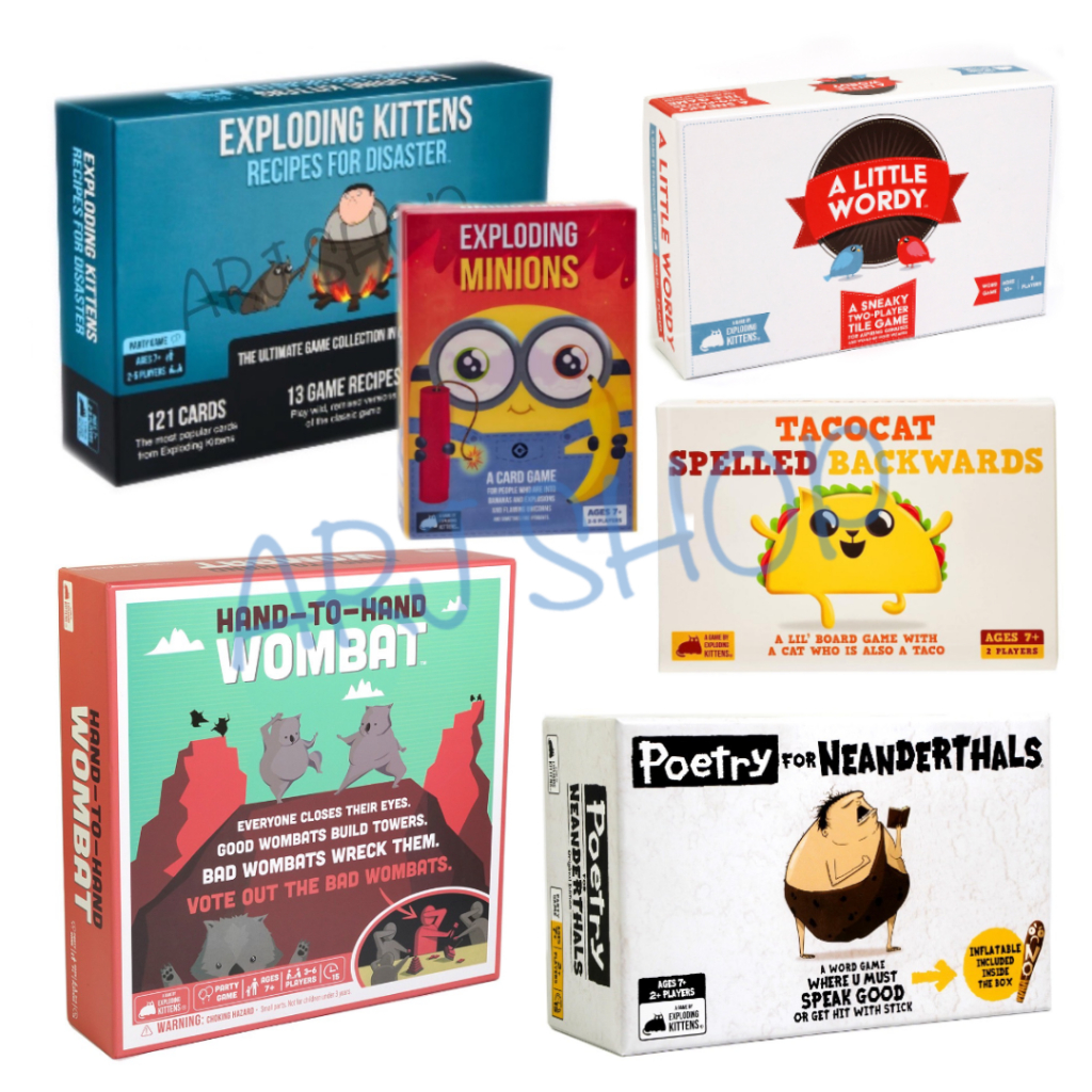 Exploding Kittens : Recipes for Disaster / Minions / Tacocat Spelled / Little wordy / Wombat ...