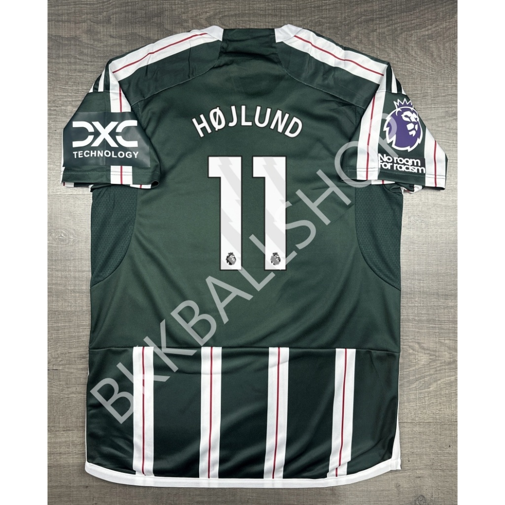 เสื้อฟุตบอล แมนยู Away เยือน 2023/24 อาร์ม EPL 7 MOUNT 8 B.FERNANDES 10 RASHFORD 11 HOJLUND 18 ...