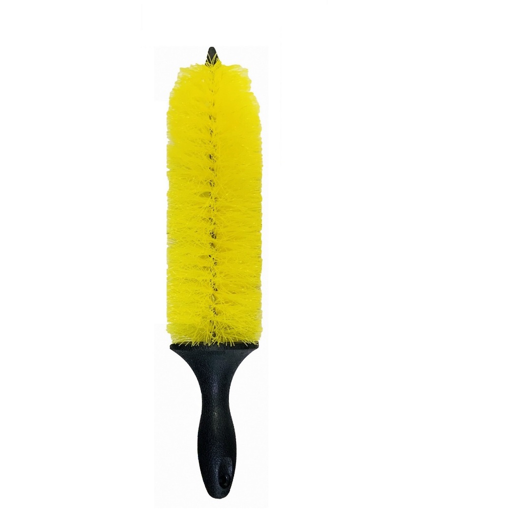 แปรงขัดล้อ สีเหลือง สำหรับขัดวงล้อรถยนต์ Universal Cone Wheel Brush ...
