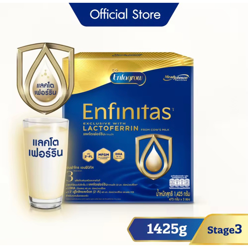 นมผงเอนฟาโกร เอนฟินิทัส สูตร3 นมผง เด็ก นมเอนฟาโกร enfa Enfinitas ชนิด ...