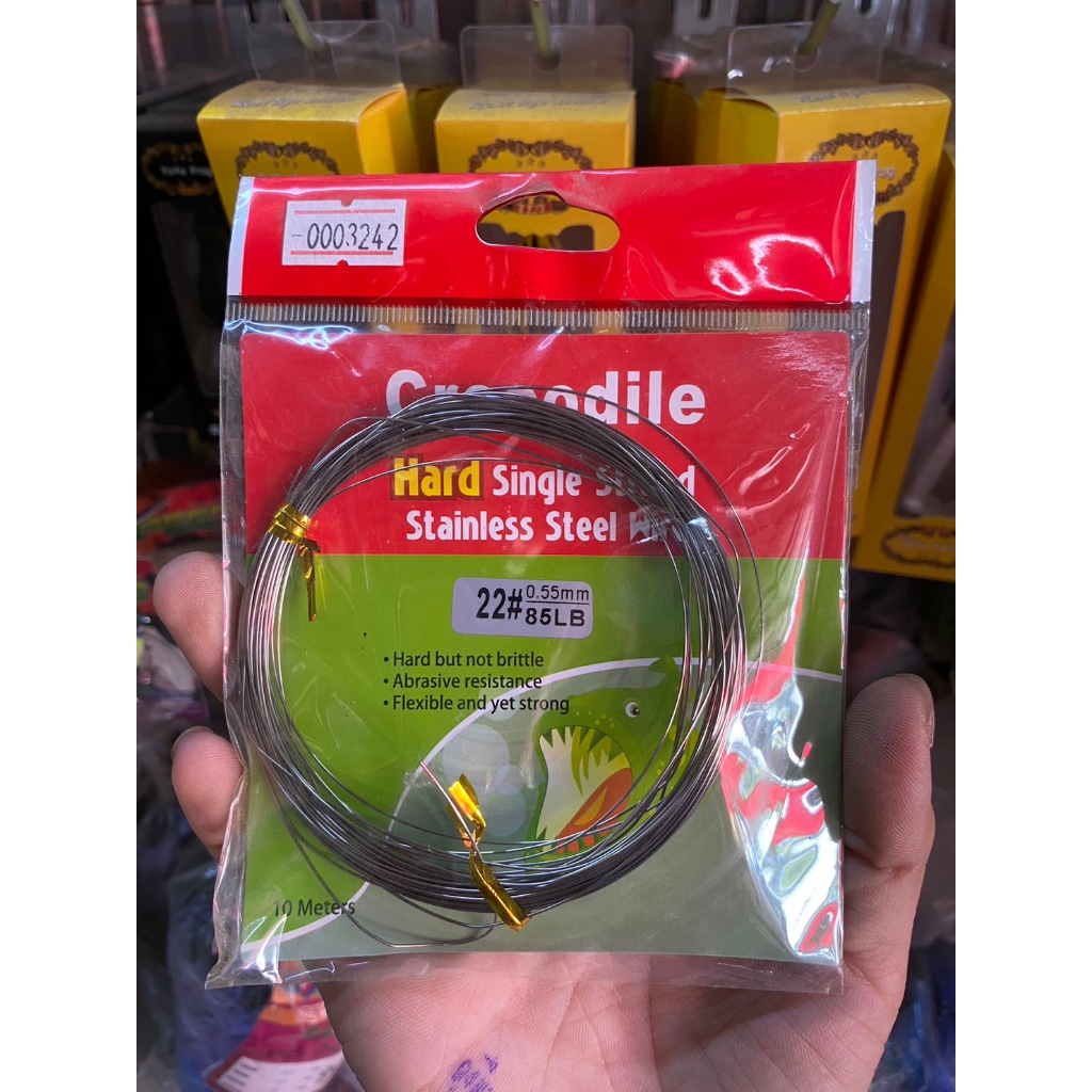 ลวดแข็ง จระเข้ ลวดแข็งตกปลา Hard Single Strand Stainless Steel Wire ...