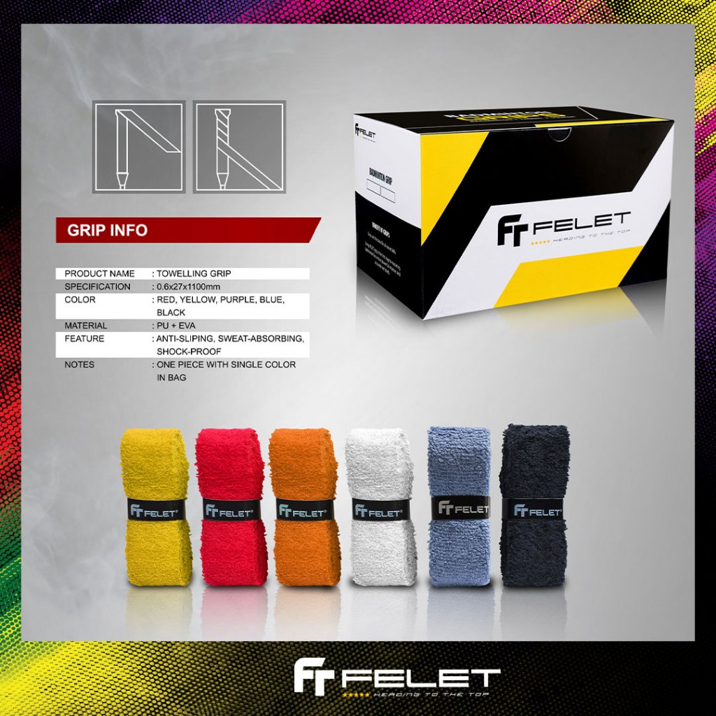 FELET พันด้ามผ้า (แบบหนาพิเศษ) รุ่น TOWELLING GRIP | Shopee Thailand