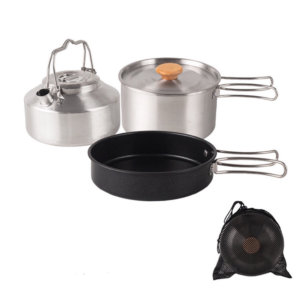 ชุดหม้อ CLS สแตนเลส 304 หม้อ กระทะ กาต้มน้ํา ไม่เป็นสนิม น้ำหนักเบา Set 3 ชิ้น | Shopee Thailand