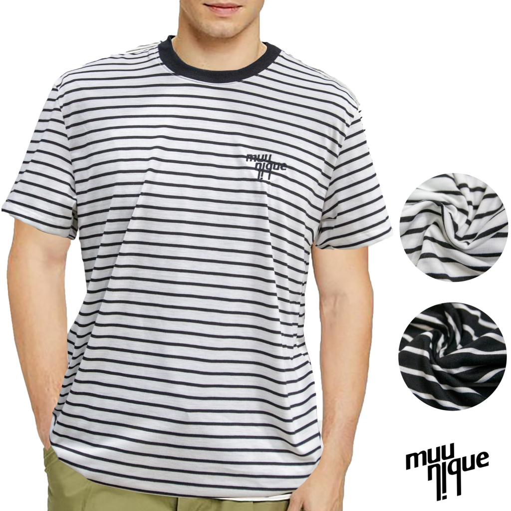 MUUNIQUE T-shirt เสื้อยืด รุ่น Stripe Monotone | Shopee Thailand