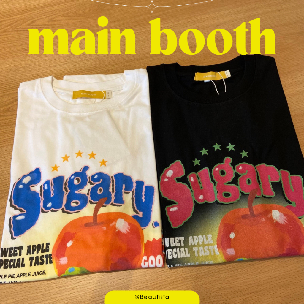 (พร้อมส่ง/แท้) main booth Sugary T-Shirt พร้อมเสริฟ 2สี สดๆร้อนๆจากเกาหลีเลย | Shopee Thailand