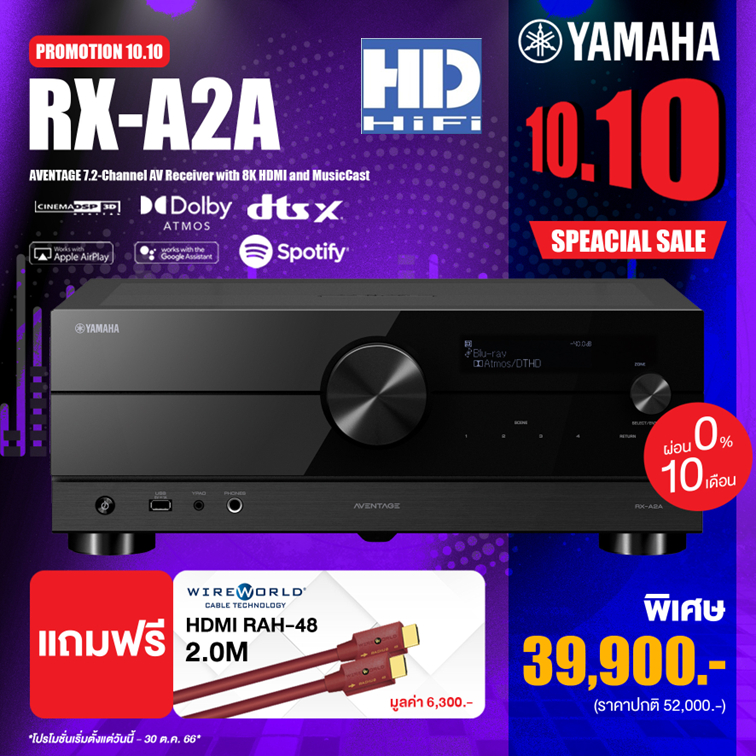 YAMAHA RX-A2A AVENTAGE 7.2-channel AV Receiver with 8K HDMI and ...