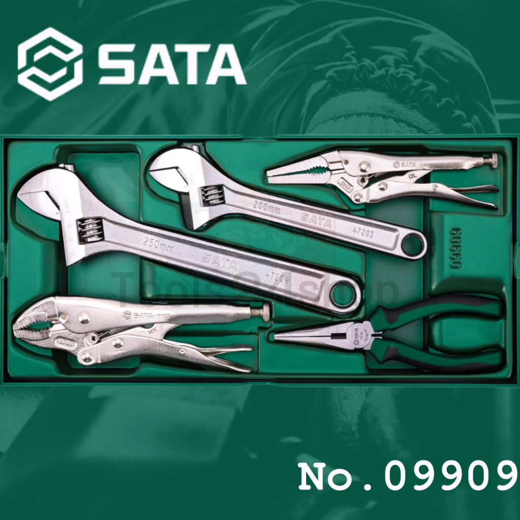 SATA ชุดประแจเลื่อน + คีม 5 ชิ้น No.09909 | Shopee Thailand
