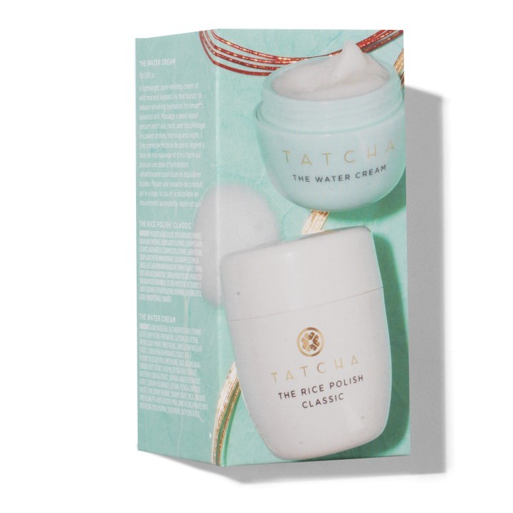 TATCHA Duo Skincare Set (Rice Polish Classic 15ml+ The Water Cream 10ml ...