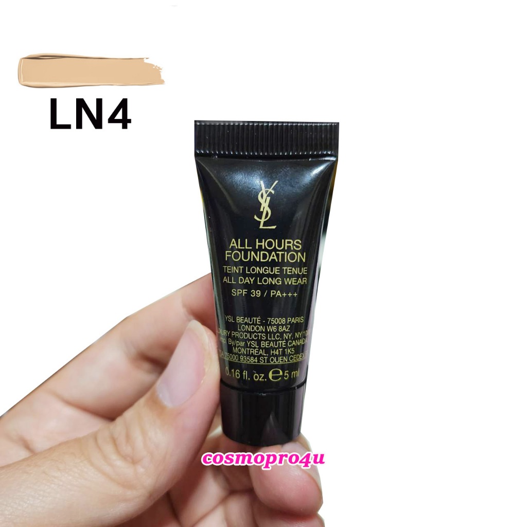 รองพื้น YSL All Hours Foundation all day long wear SPF39/PA+++ 5ml เบอร์ LN4 ผลิต 4/23 อีฟแซง ...