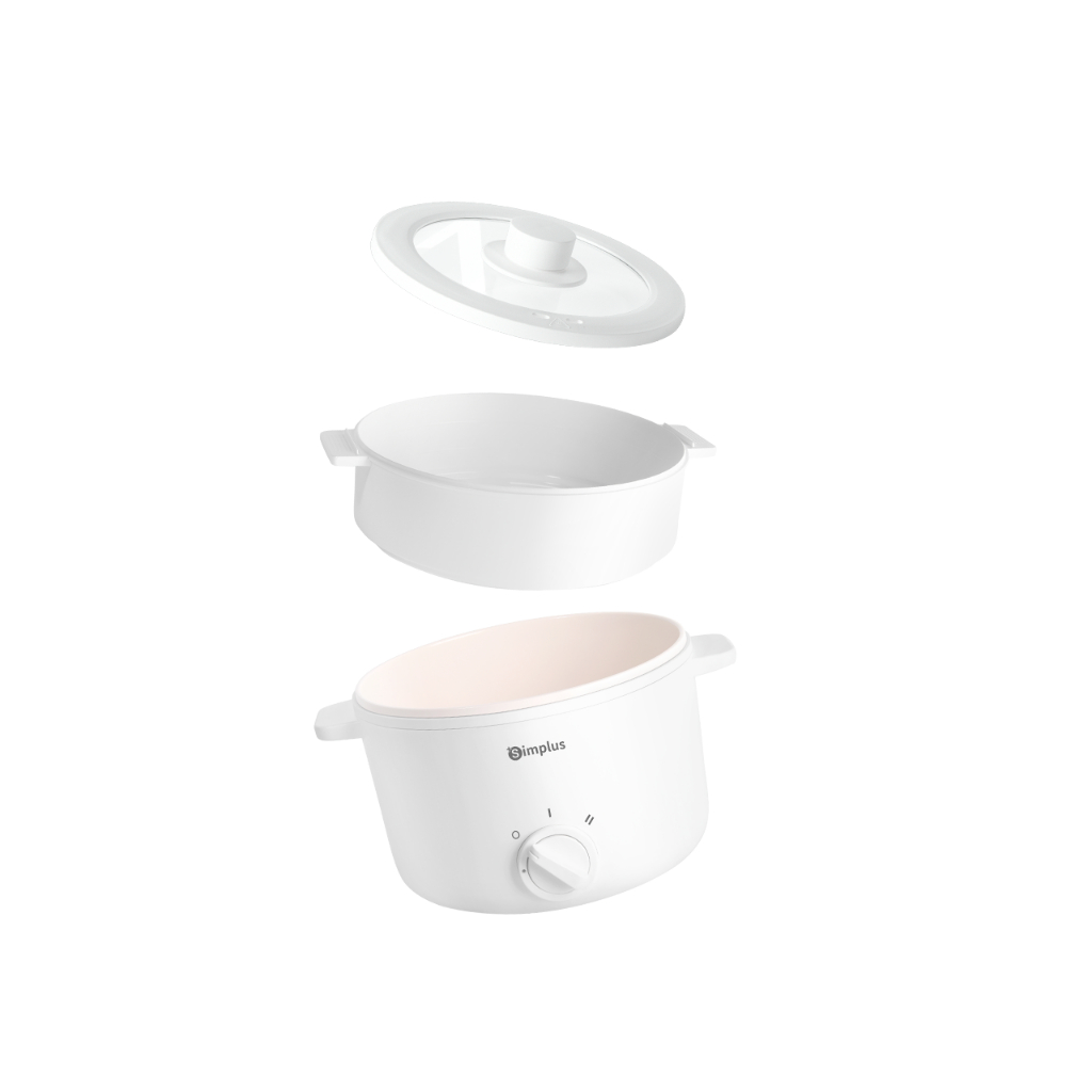 Simplus 3L หม้อไฟฟ้าอเนกประสงค์ 1000W กระทะเคลือบเซรามิก ความร้อน 2 ฟรี สก๊อตไบร์ท DZGH010 ...