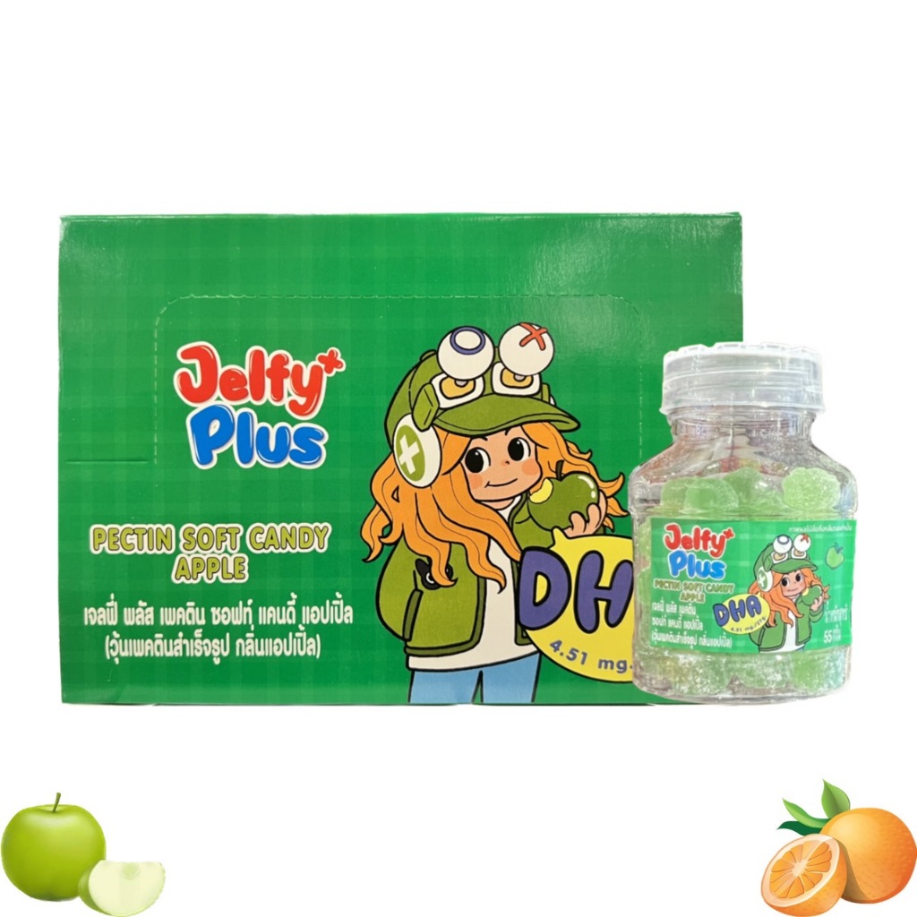 Jelfy Plus Pectin Soft Candy Apple DHA , Orange High Vitamin C 55g * 9 ...