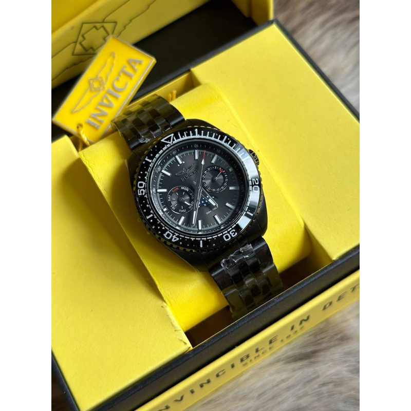 ⌚️Invicta Pro Diver Moon Phase Day-Date Men’size Tipple Black | Shopee ...