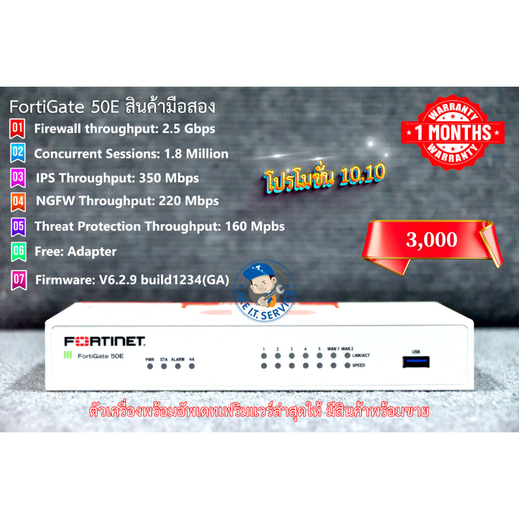 Firewall Fortigate 50E มือสอง (FG-50E) รับประกันสินค้า 1 เดือนมีสินค้า ...