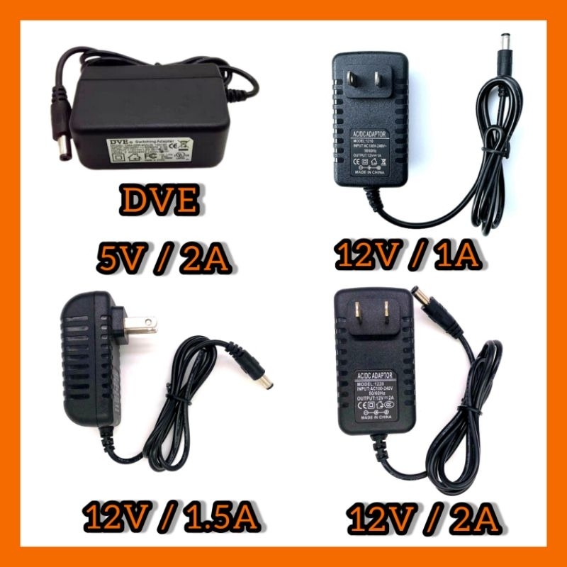 adapter 12V//1A 12V//1.5A 12V// 2A. 5V/1A 5V/2A DVE อะแดปเตอร์ หม้อแปลงไฟ DC กล้องวงจรปิด/กล่อง ...