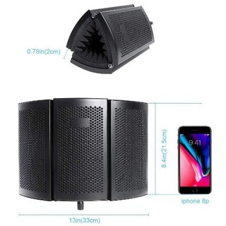 Portable Vocal Booth Ambient Reflection Filter ตัวกรองการสะท้อนเสียงรอบ ...
