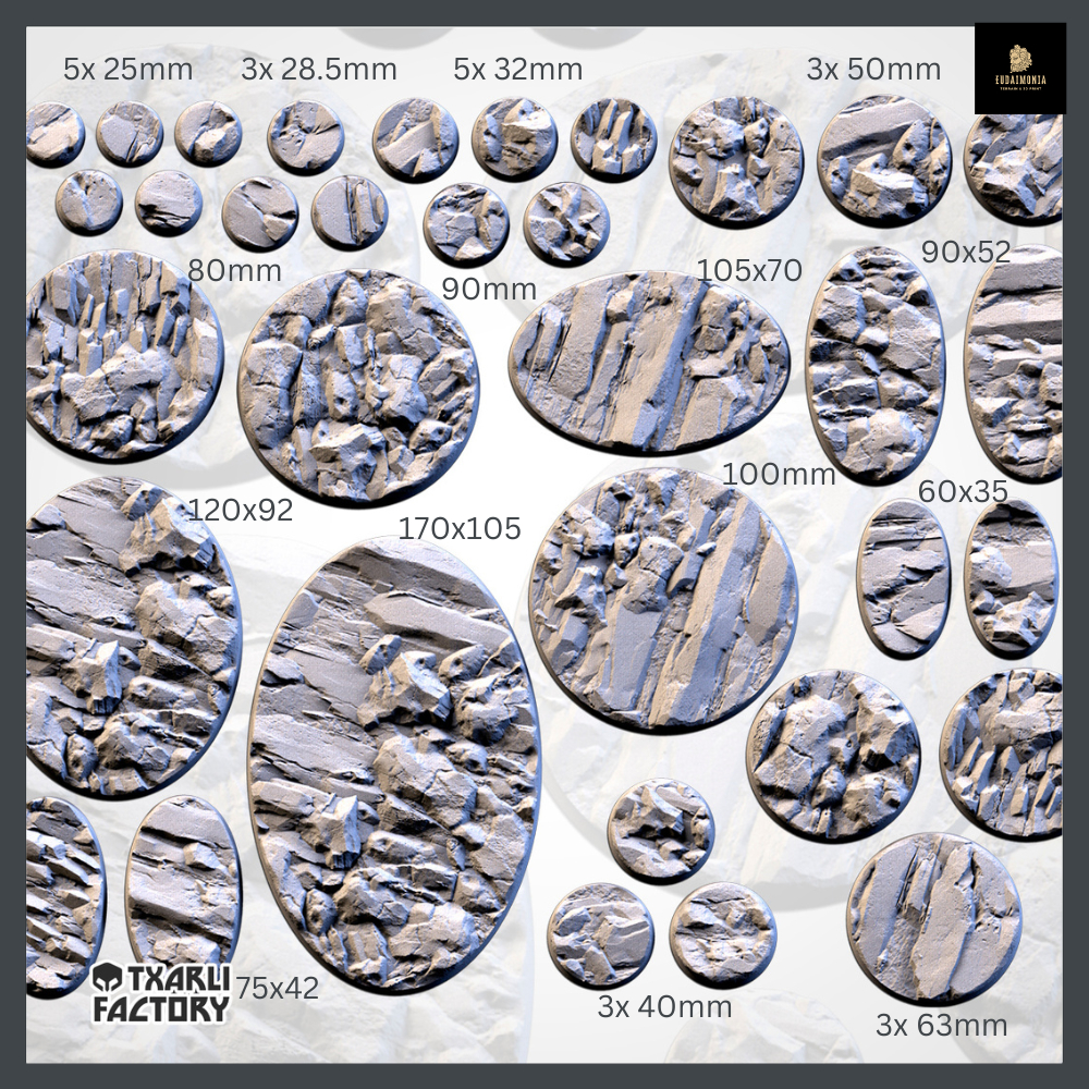 Stony miniature bases จัดส่งได้ใน1-3วัน ฐานโมเดลธีมหิน Wargame base ...