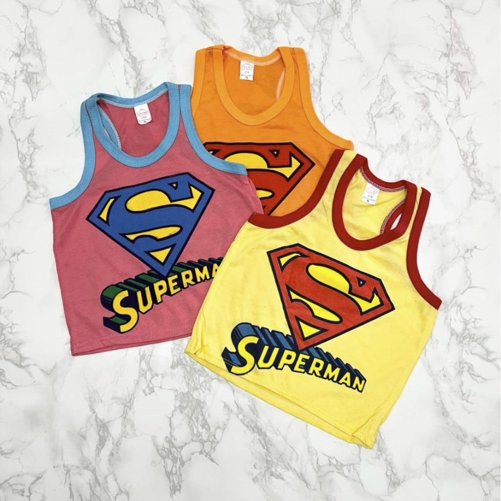 เสื้อกล้ามผ้ายืดลายซุปเปอร์แมน A019 เซต 3 ตัว | Shopee Thailand