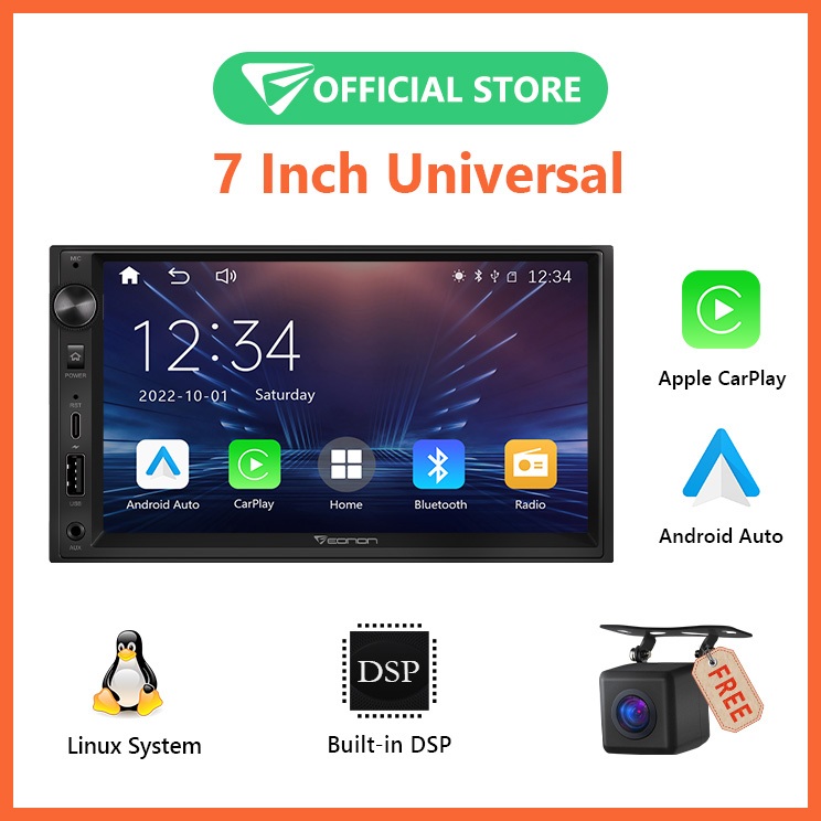 Eonon วิทยุติดรถยนต์ลินุกซ์ แอปเปิล คาร์เพลย์ และ แอนดรอยด์ ออโต้ จอติดรถยนต์ QLED DSP USB X3 ...