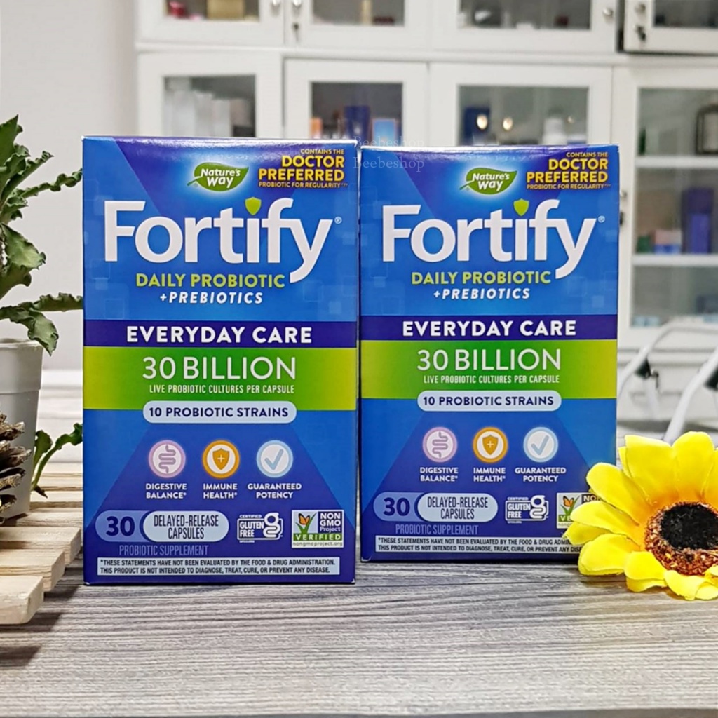 ราคาต่อ 1ชิ้น Fortify Everyday Care Probiotic Capsules, 30 Billionโพรไบโอติก | Shopee Thailand