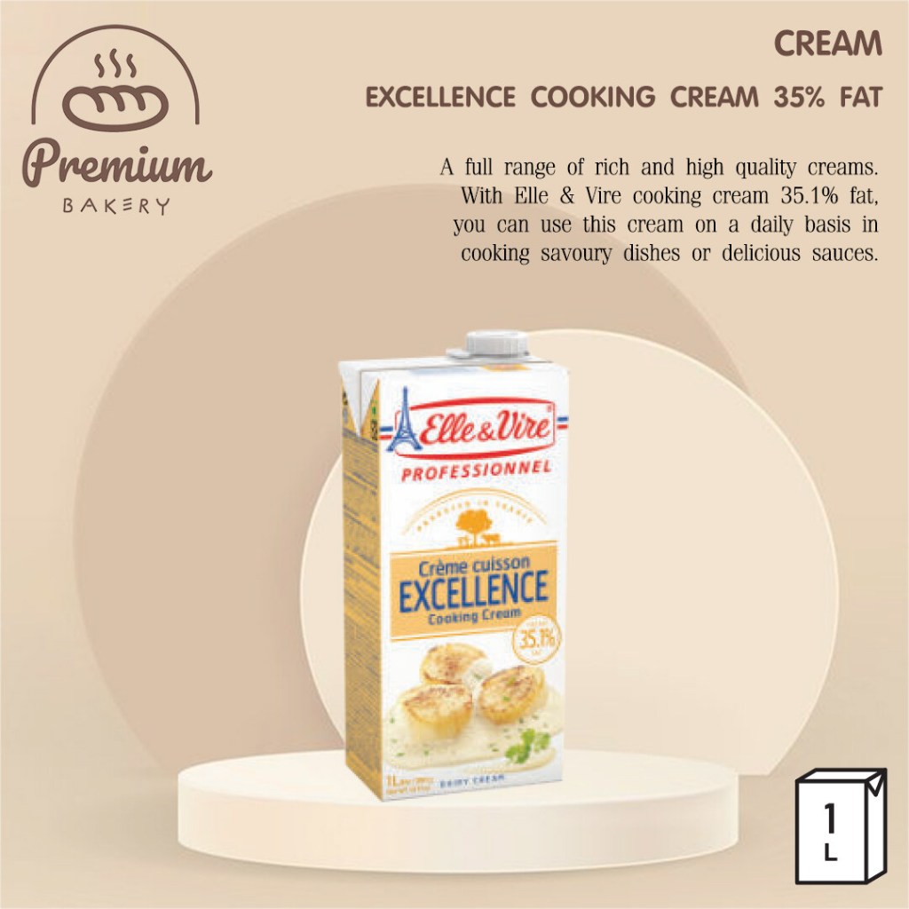 ELLE&VIRE | Excellence Cooking Cream 35% Fat - 1L | Shopee Thailand