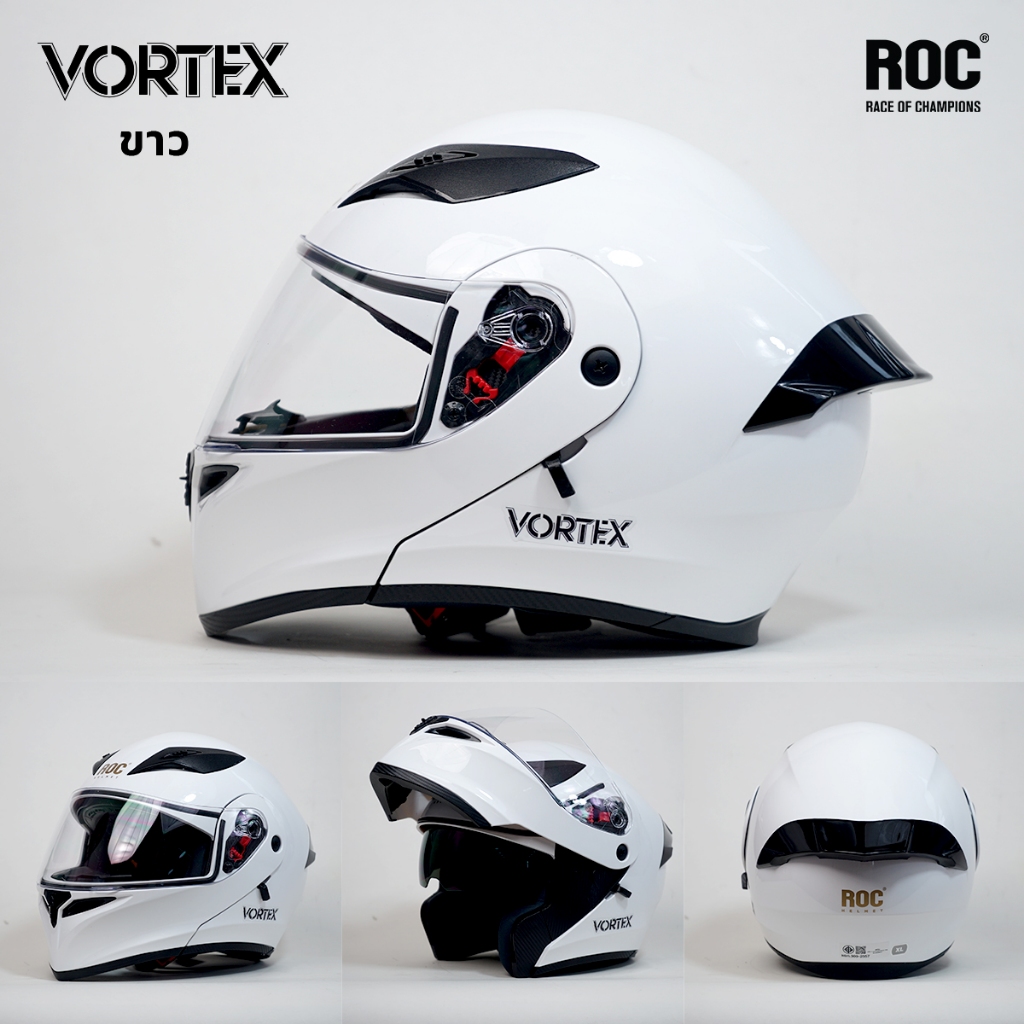 ROC Vortex หมวกกันน็อคเปิดคาง สไตล์ทัวริ่ง ชิลด์ใส มีเเว่นกันแดดดำด้าน ...