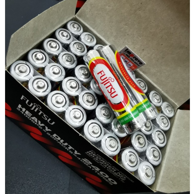 ยกกล่อง-Fujitsu R03 AAA Heavy Duty 2400 ถ่านไฟฉาย ถ่านรีโมท ถ่านเทส ...