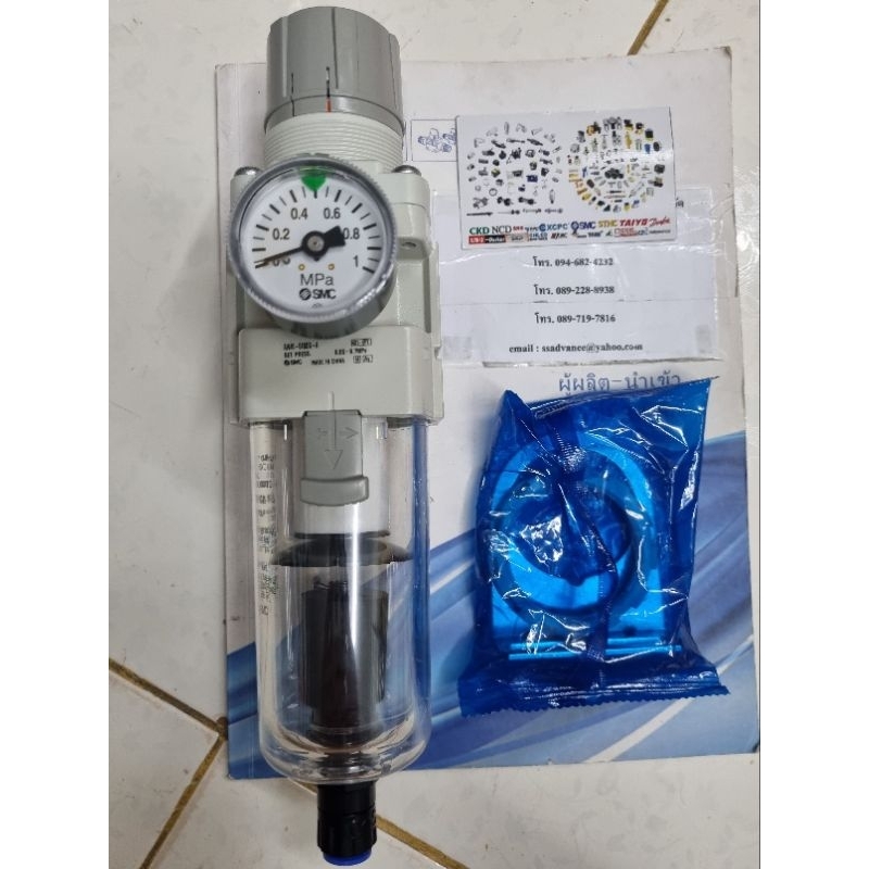 ตัวปรับลม + กรองดักน้ำปั๊มลม ยี่ห้อ SMC รุ่น AW40-04BDG-A แบบออโต้เดรน เดรนน้ำอัตโนมัติ | Shopee ...