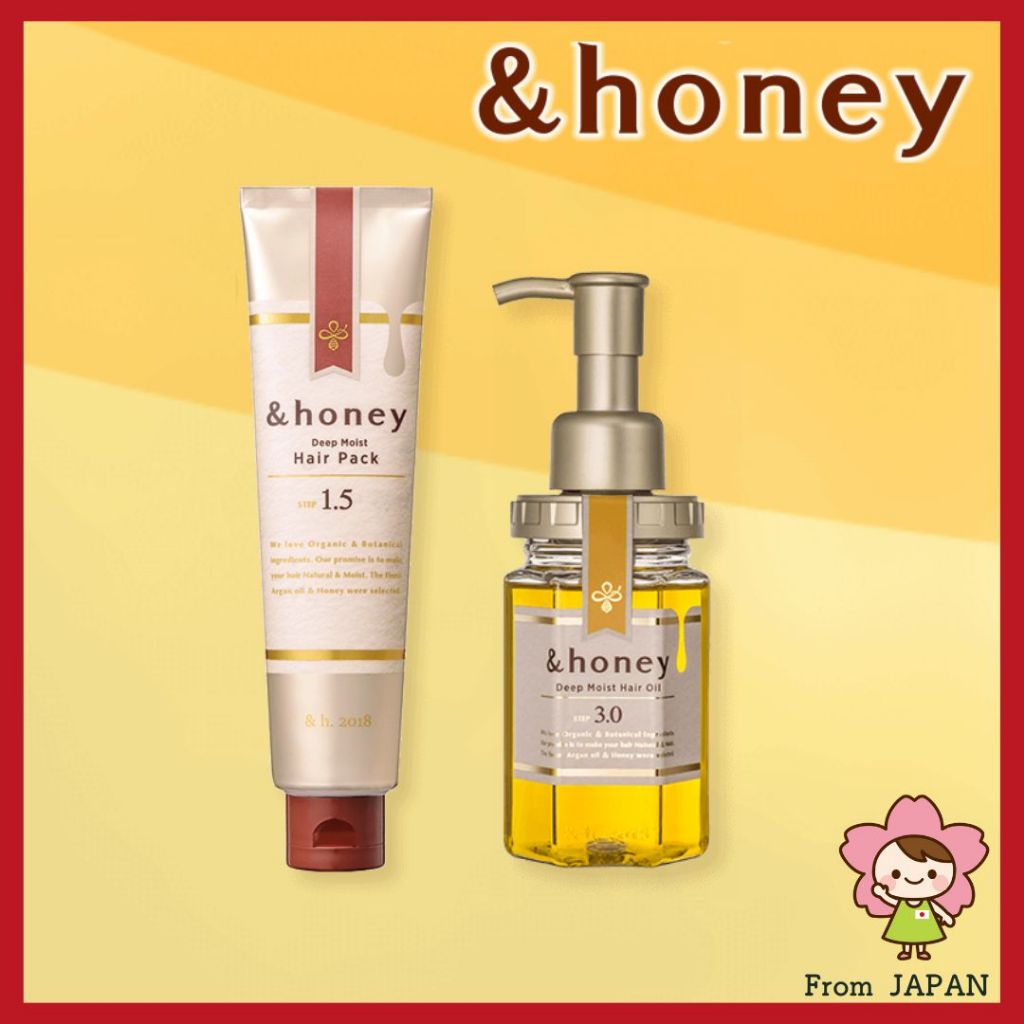 &Honey Deep Moist Hair Pack(130g) Deep Moist Hair Oil (100ml) ทรีทเม้น ...