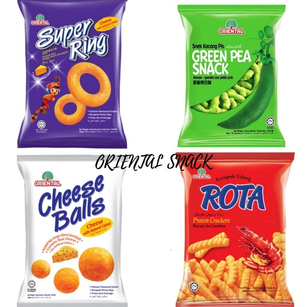 Oriental cheese ring / cheese balls 60g. ออเรียลทอล ขนมชีสบอลและชีสริง ...
