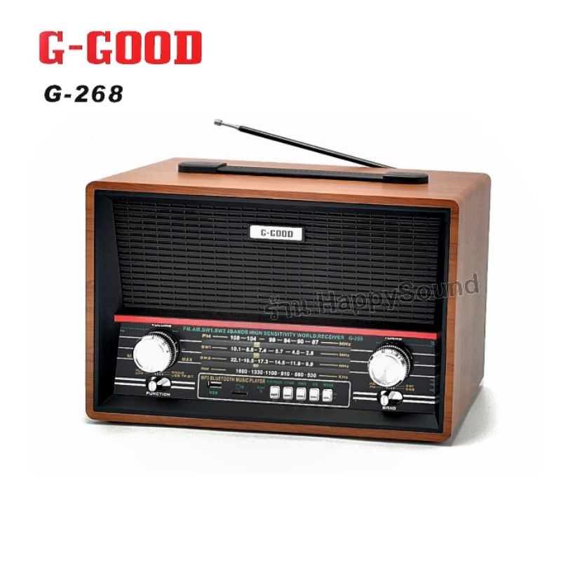 วิทยุ บลูทูธ/USB/ AM/FM/SW1-2 4 BANDS ยี่ห้อ G-GOOD รุ่น G-268 BIG | Shopee Thailand