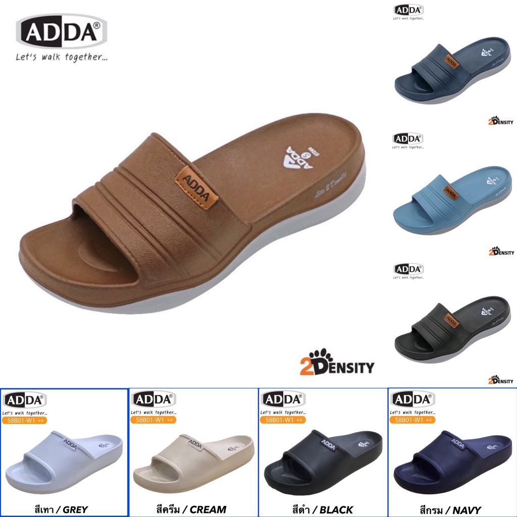 ADDA รองเท้าแตะแบบสวม รุ่น 5TD64-W1 / 58B01-W1 | Shopee Thailand