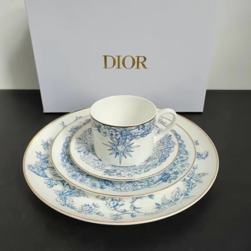 Dior Christmas series luxury bone china coffee cup, bowl, spoon ...