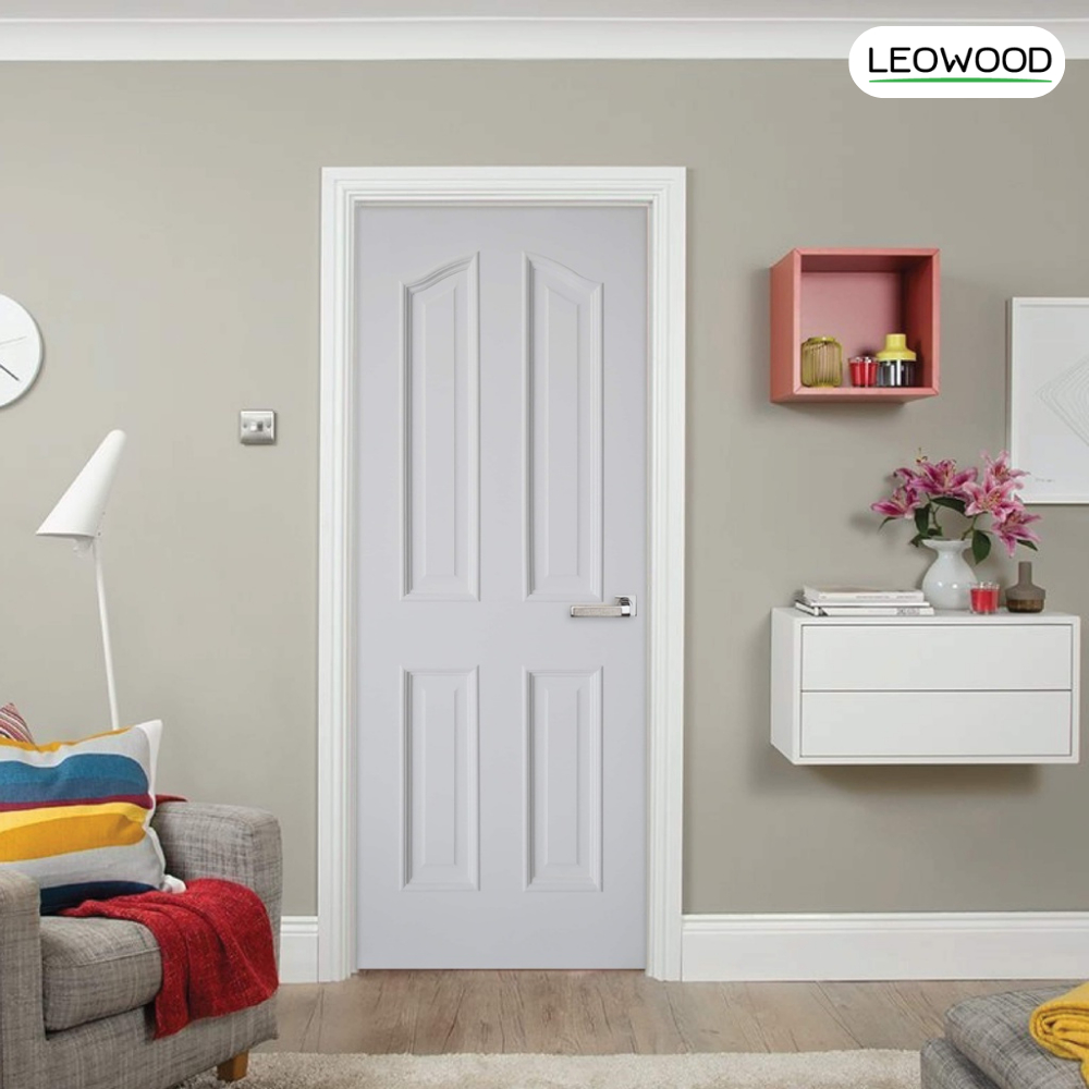 ประตู LeoNic ลูกฟัก 4 โค้ง สีรองพื้นขาว ขนาด 3.5x 90 x 200 ซม. I ...