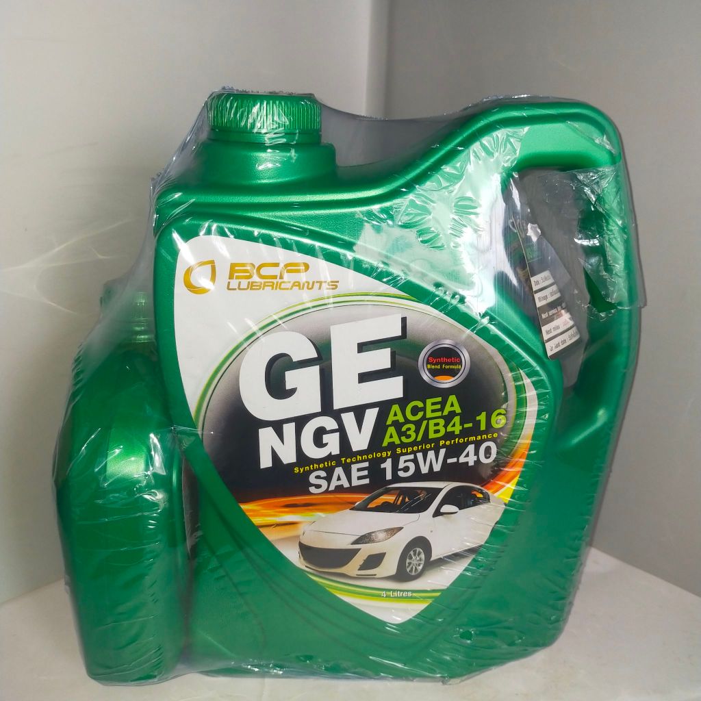 น้ำมันเครื่อง บางจาก BCP GE NGV 15W-40 สำหรับเครื่องยนต์เบนซิน / NGV / LPG ขนาด 4+1ลิตร รถติด ...