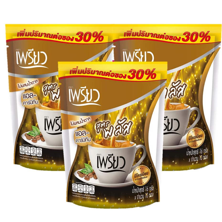 Preaw 3in1 Coffee Plus L-Carnitine เพรียวกาแฟปรุงสำเร็จชนิดผง ผสมแอล-คา ...