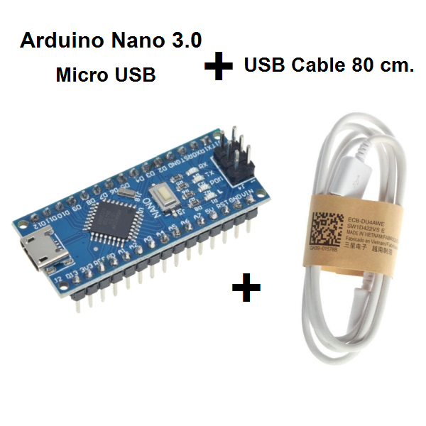 Arduino Nano 3.0 และ Nano ฺBase พร้อมสาย Mini USB ยาว 100 cm | Shopee ...