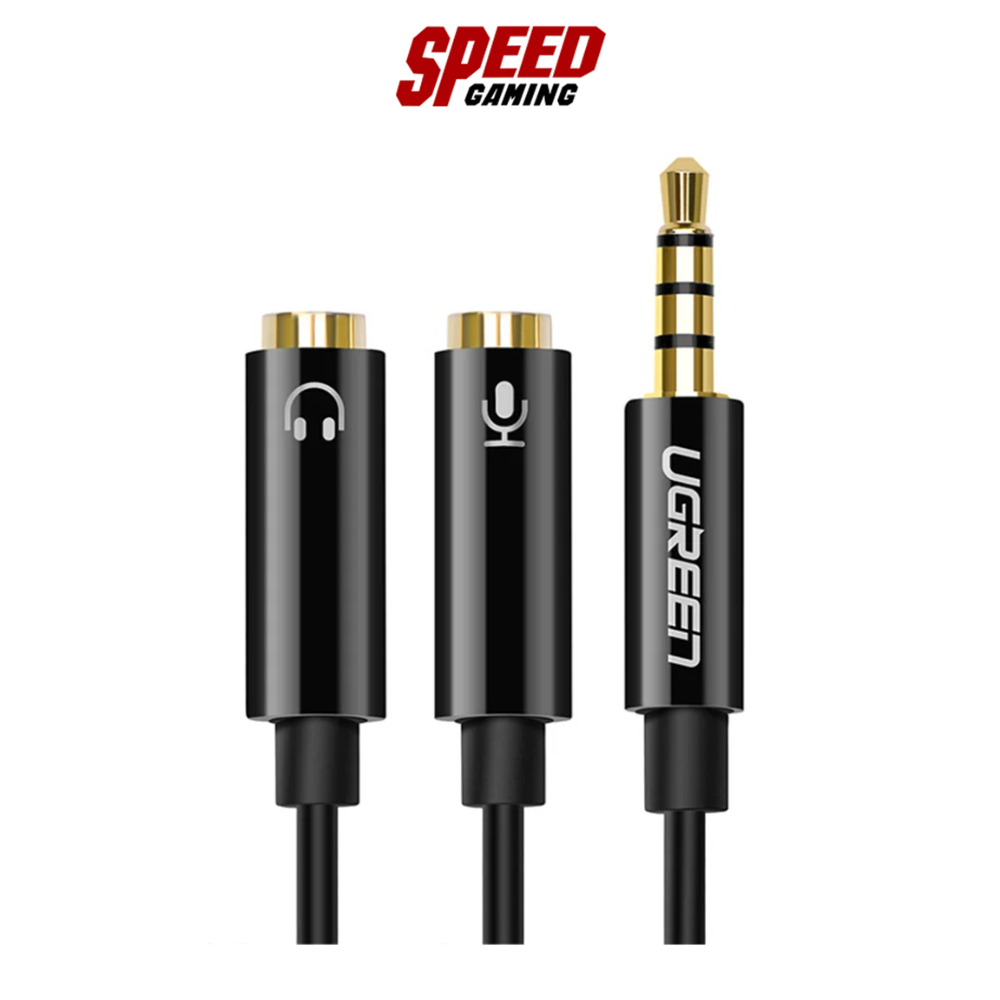UGREEN 30620 HEADPHONE SPLITTER CABLE (สายแยกสัญญาณเสียง) WITH MIC 3.5 ...