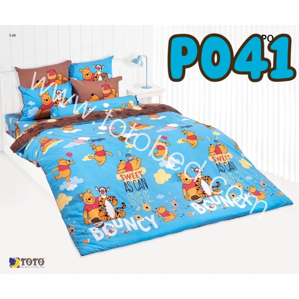 Toto โตโต้ ชุดผ้าปู (ไม่รวม ผ้านวม) ขนาด 3.5 / 5 / 6ฟุต หมีพูห์ Pooh ...