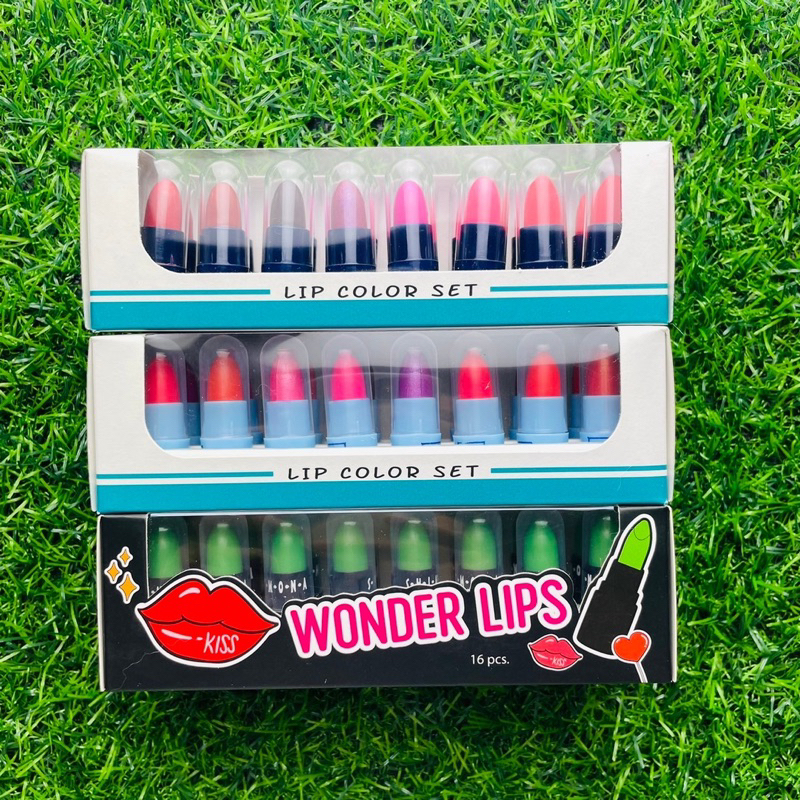 (ยกแพ็ค 16 แท่ง)💄 ลิปมันเปลี่ยนสี ลิปสี แท่งจิ๋ว SHIMONA wonder lips💄 ...