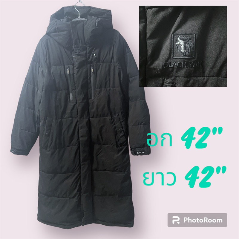 (มือสอง)long padding jacket สีดำ แบรนด์กระทิงดำ | Shopee Thailand