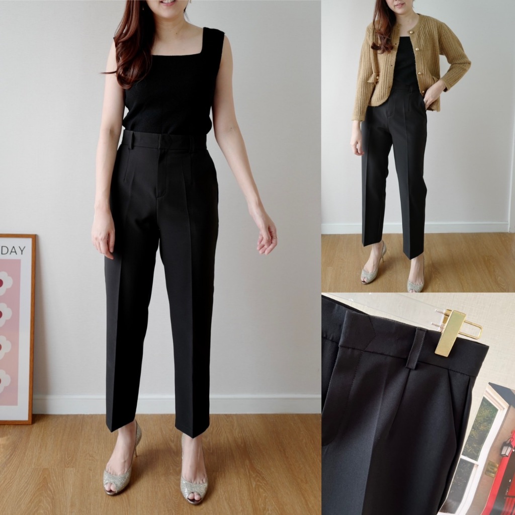 Madi pants 490.- กางเกงขายาวกระบอกเล็ก เน้น pattern เก็บสะโพก เนื้อสวย ...