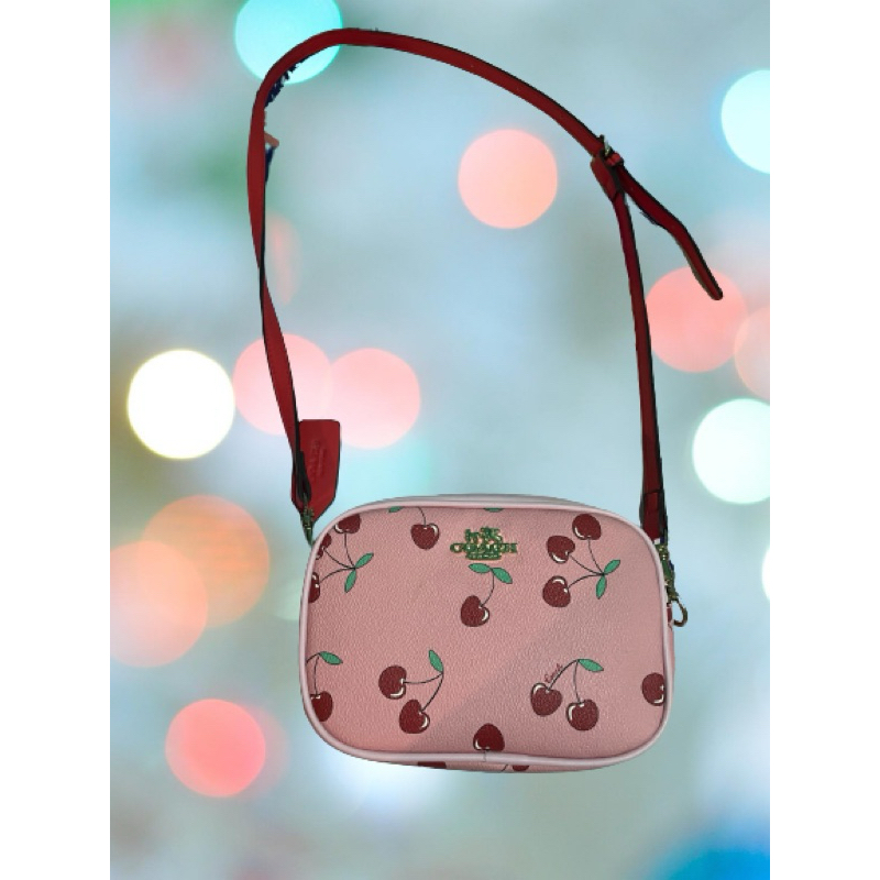 COACH CE655 MINI JAMIE CAMERA BAG WITH HEART CHERRY PRINT | Shopee Thailand