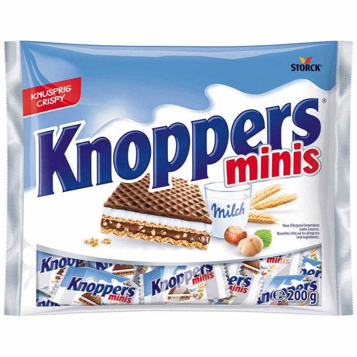 Knoppers น็อปเปอร์ เวเฟอร์เคลือบช็อกโกแลตสอดไส้ครีมนมและนูกัตผสมเฮเซล ...