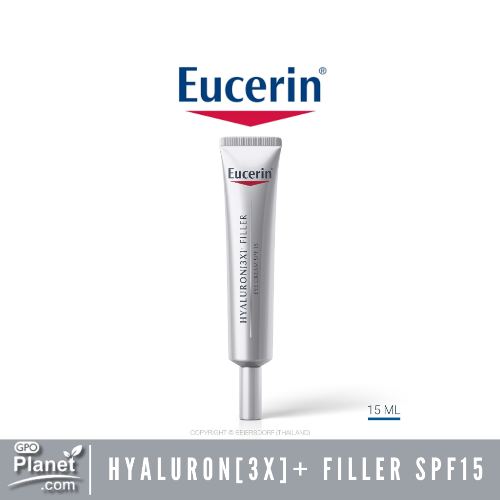 Eucerin HYALURON [3X]+ FILLER EYE CREAM SPF15 15ML ยูเซอริน ไฮยาลูรอนเอชดี ฟิลเลอร์ อาย ครีม ...