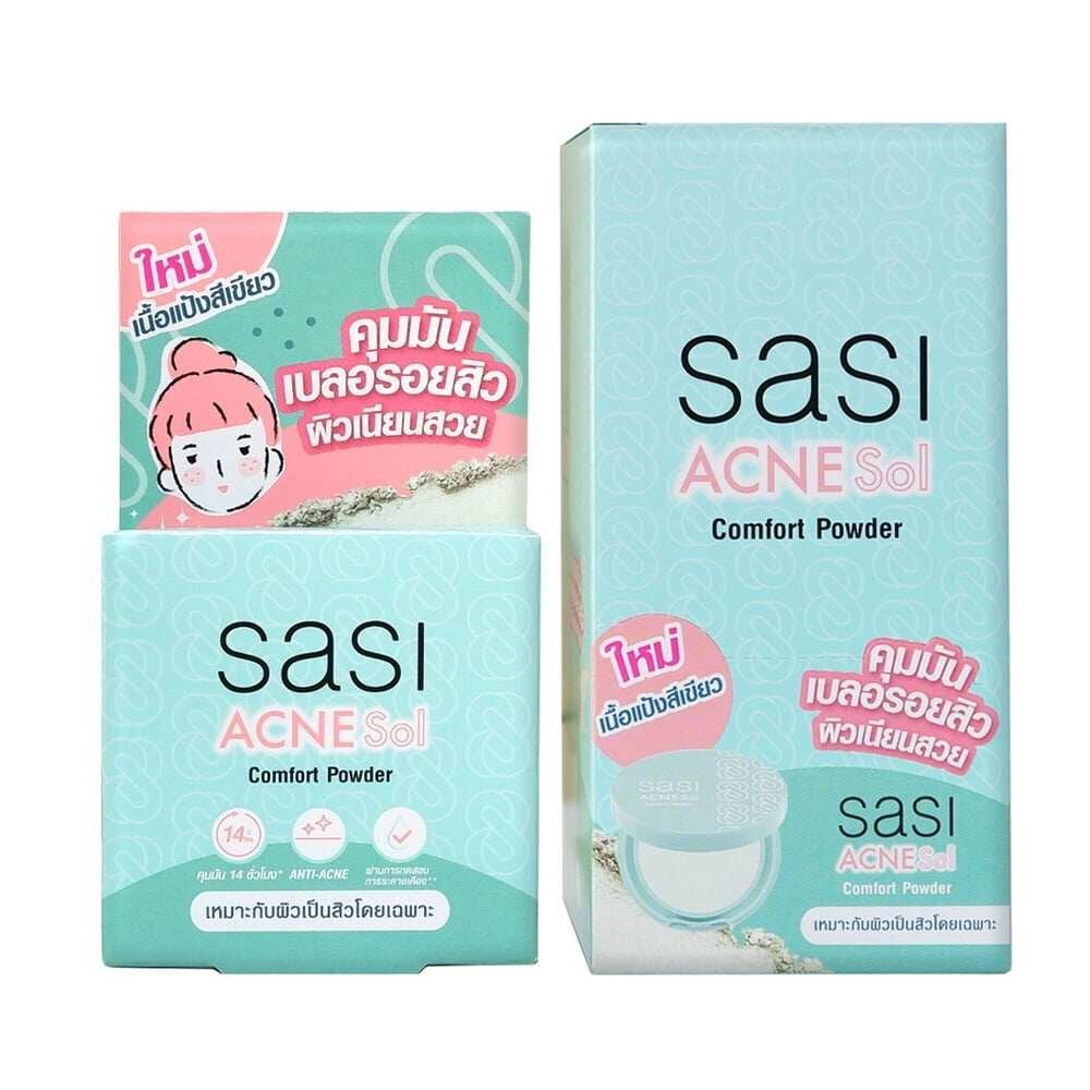 แป้งอัดแข็ง ศศิ แอคเน่ โซล คอมฟอร์ท พาวเดอร์ Sasi Acne Sol Comfort Powder 4.5g | Shopee Thailand