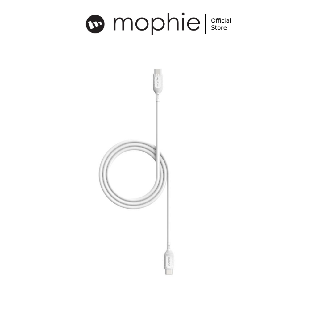 สายชาร์จ Mophie Essential USB-C to USB-C 60W TPE Cable 1m - White | Shopee Thailand